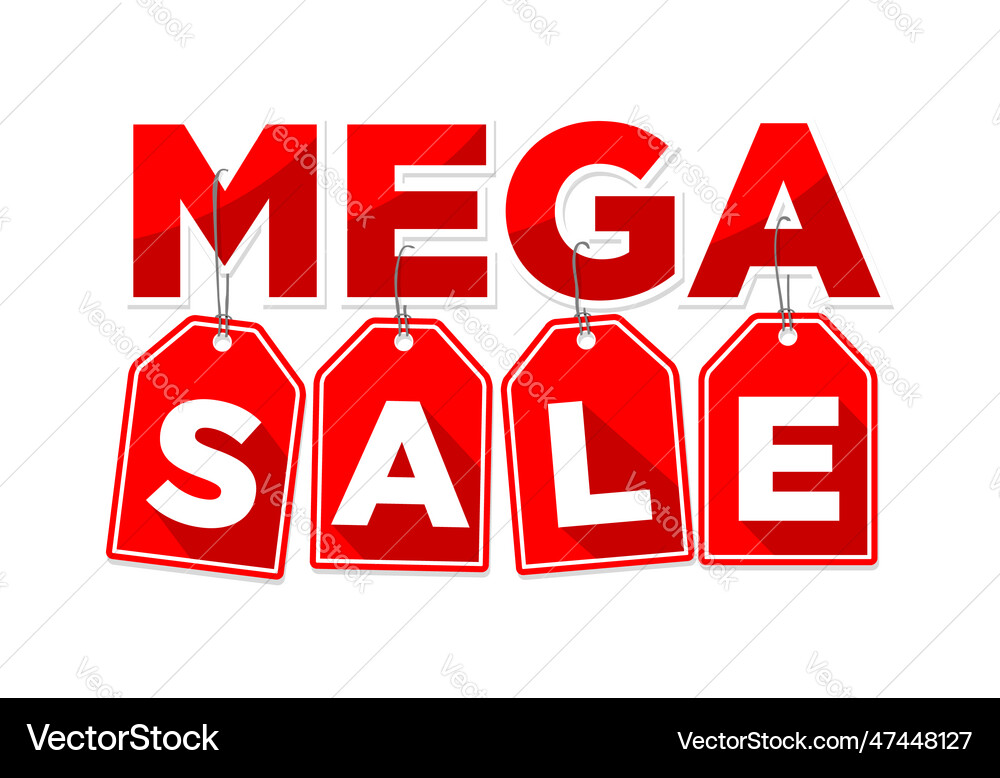 Mega sale price sticker Royalty Free Vector Image