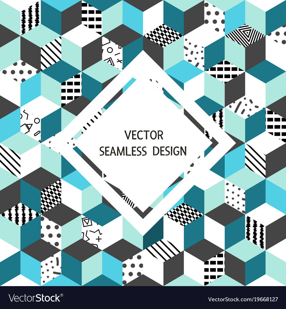 Seamless pattern cubes Royalty Free Vector Image