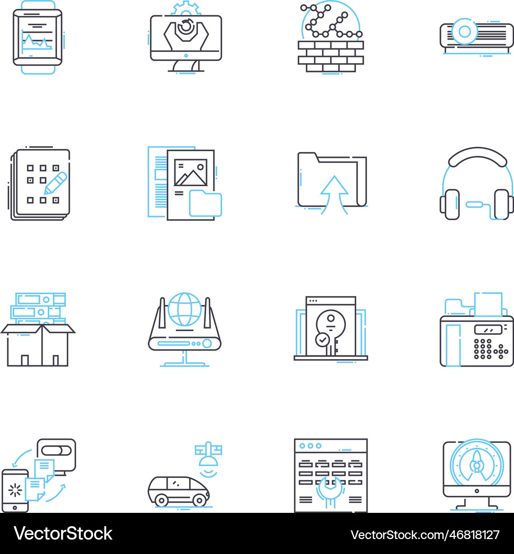 Tool linear icons set hammer screwdriver wrench Vector Image