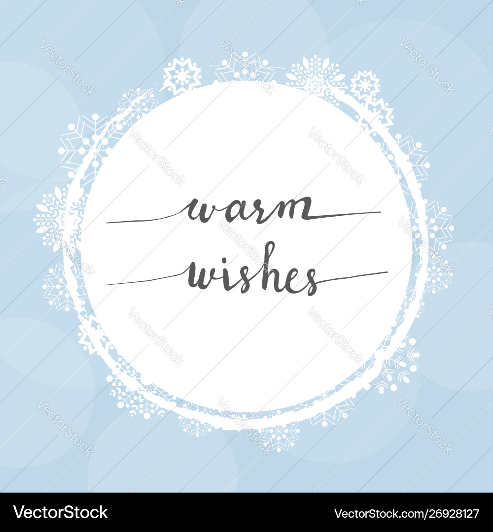 White christmas snowflakes frame with calligraphy Vector Image