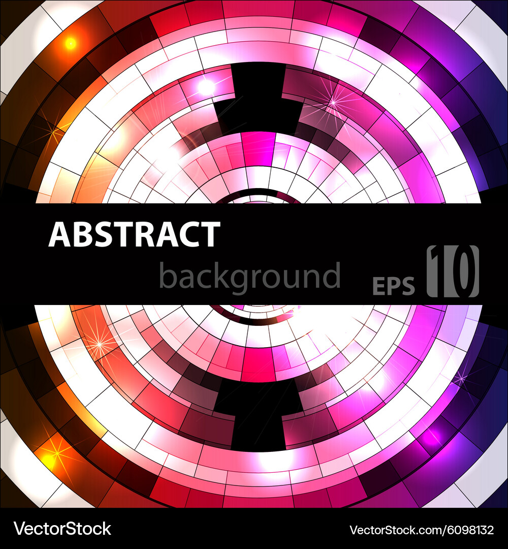 Abstract geometric disco glowing of background Vector Image