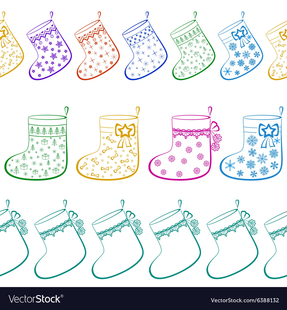 Christmas Stockings Seamless Royalty Free Vector Image