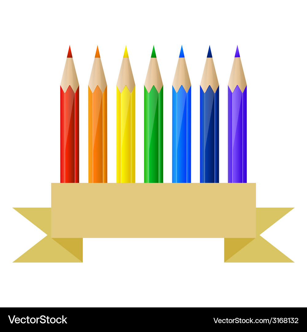 Colored pencils and paper banner Royalty Free Vector Image