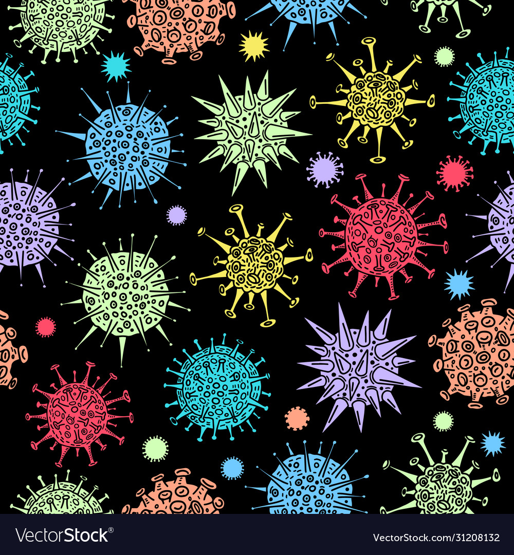 Different kinds virus sketch collection hand Vector Image Different kinds virus sketch collection hand Vector Image