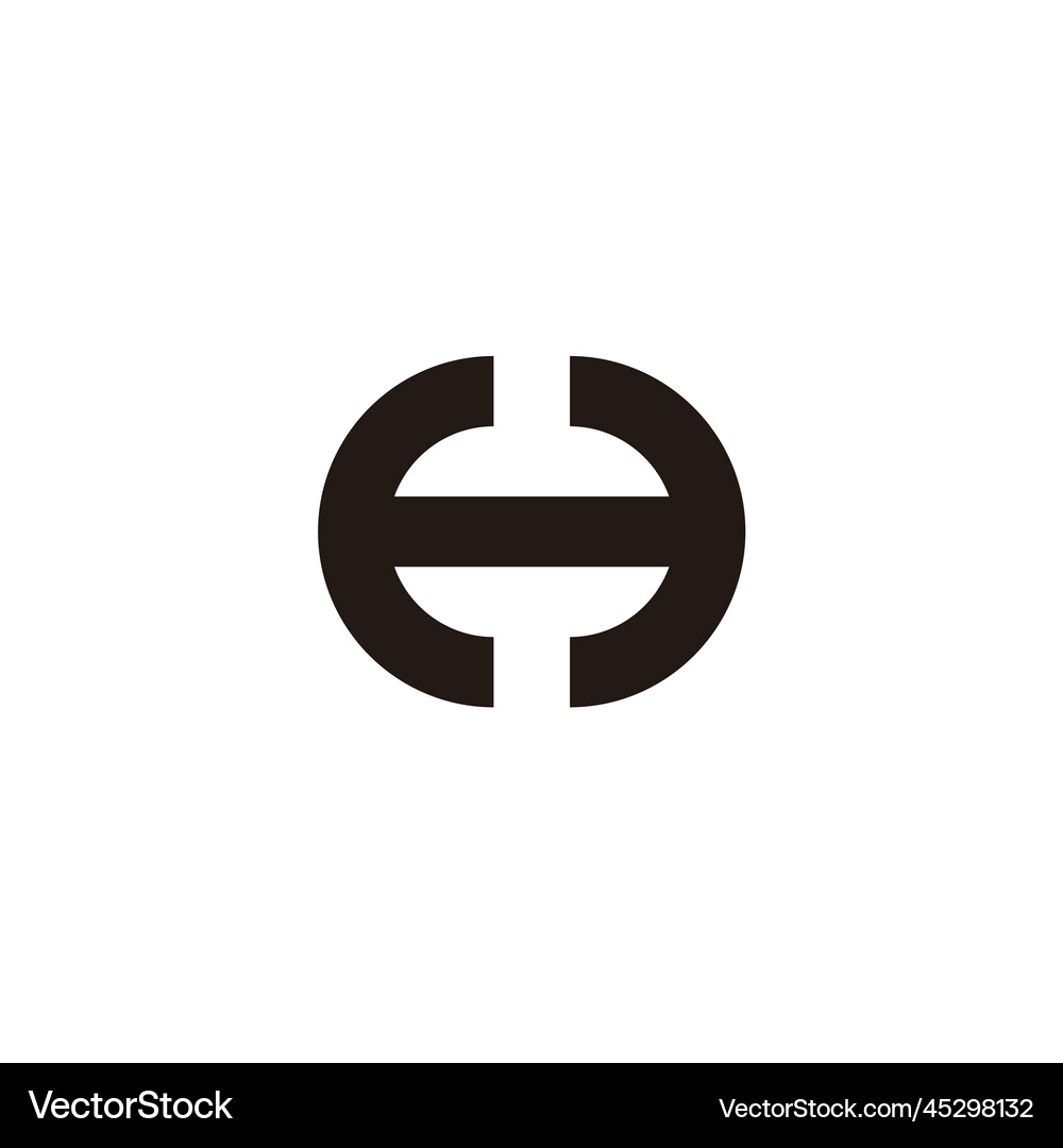 Letter h capsule outline geometric symbol simple Vector Image