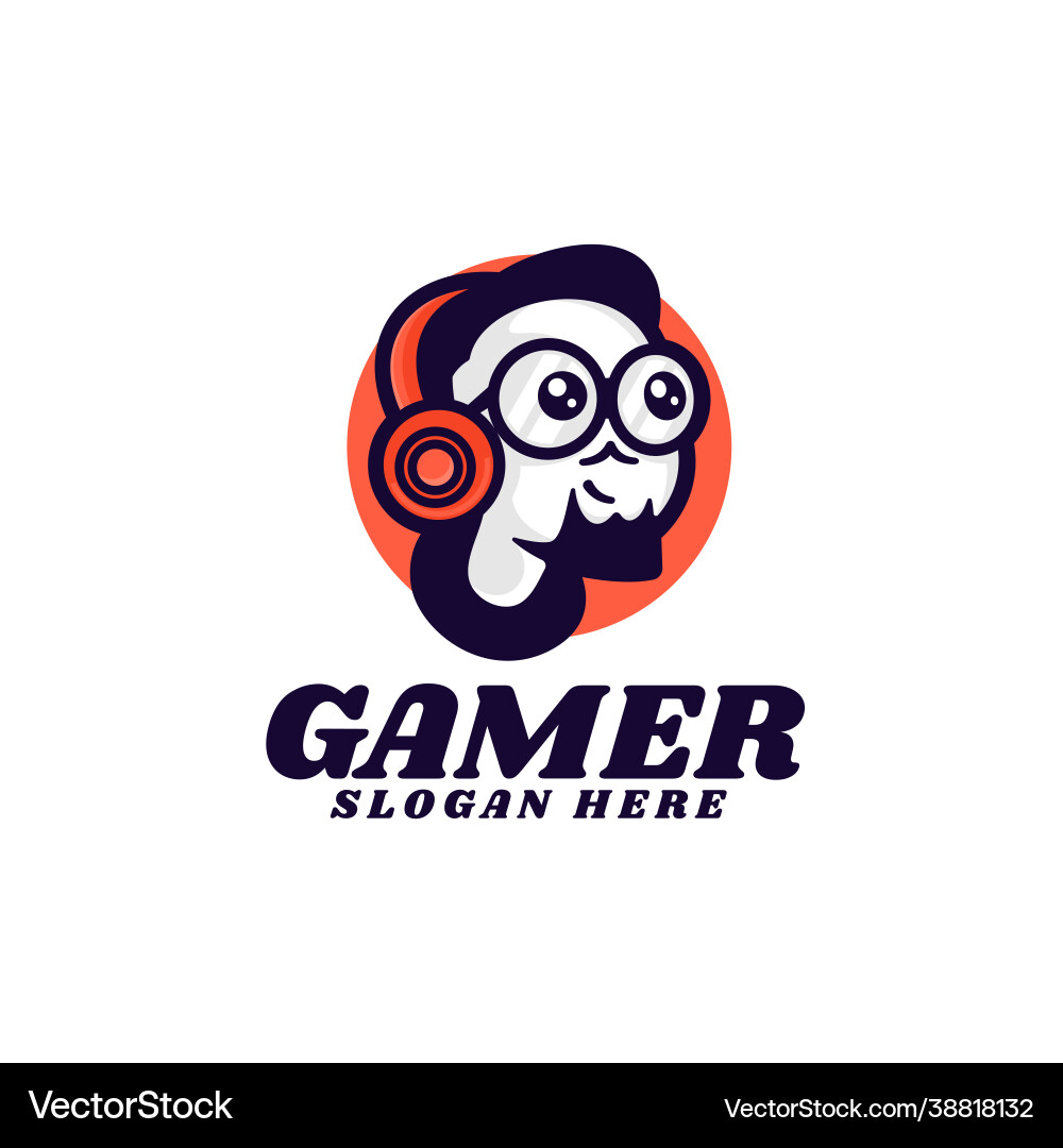 Logo gamer simple mascot style Royalty Free Vector Image