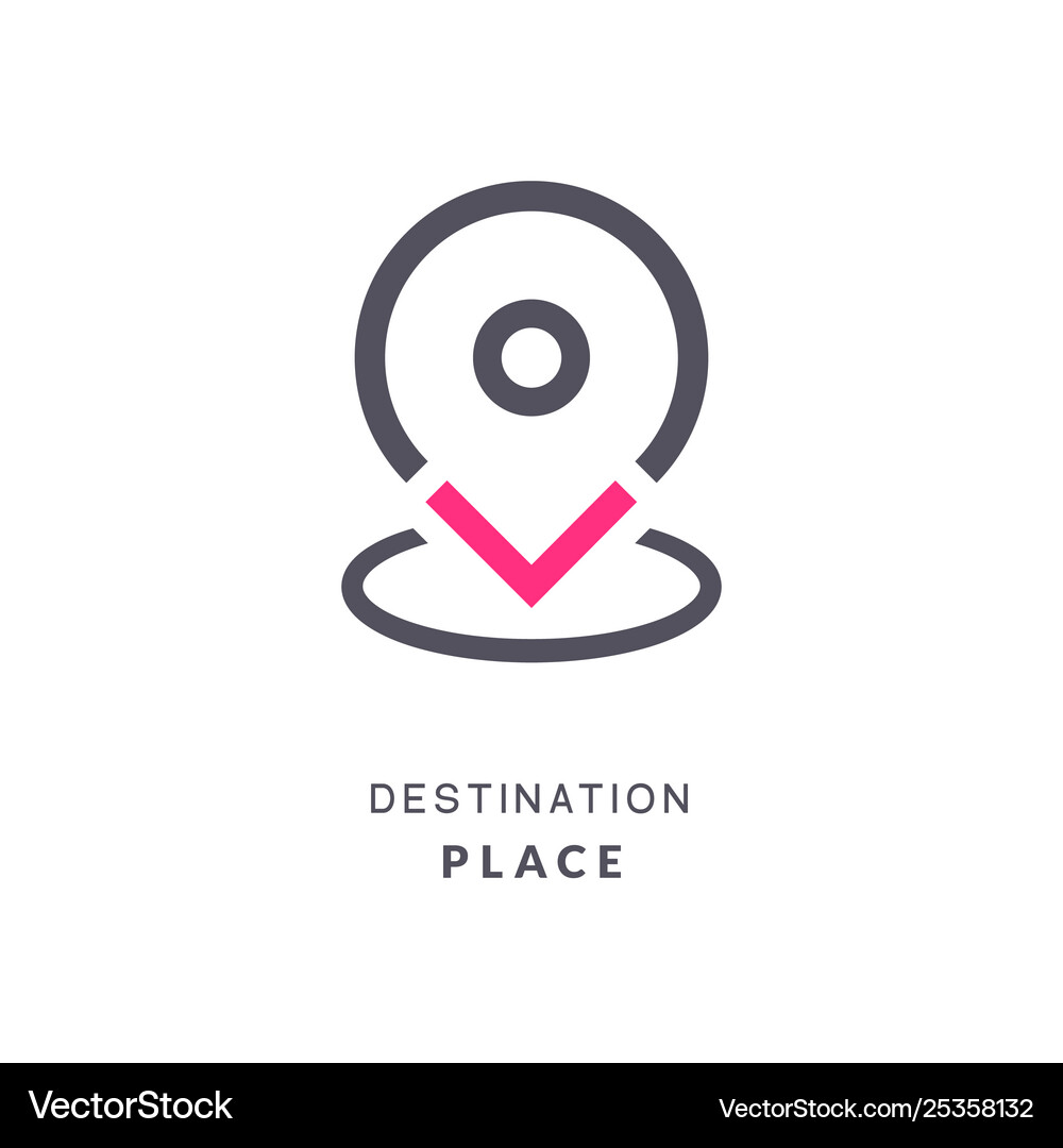 Map pin destination icon gps place sign flat Vector Image