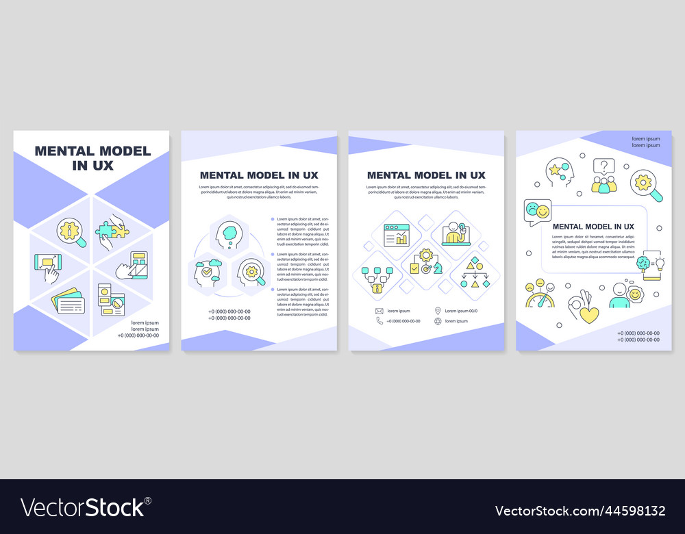 Mental model in ux brochure template Royalty Free Vector Mental model in ux brochure template Royalty Free Vector