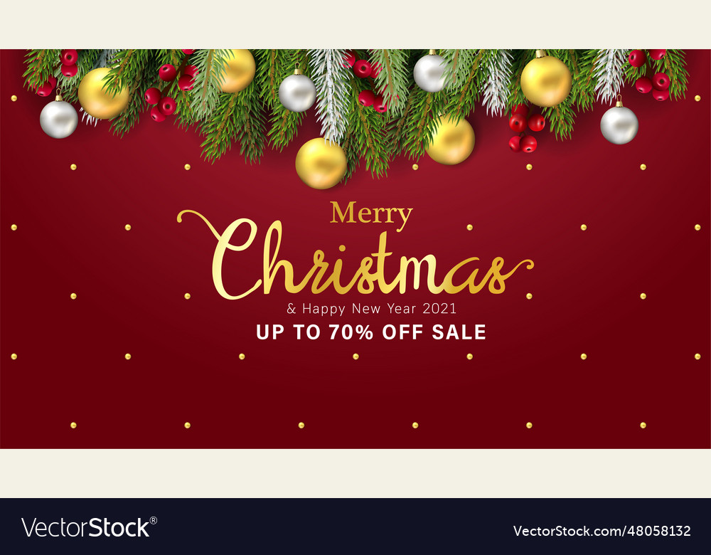 Modern merry christmas and new year 2021 Vector Image