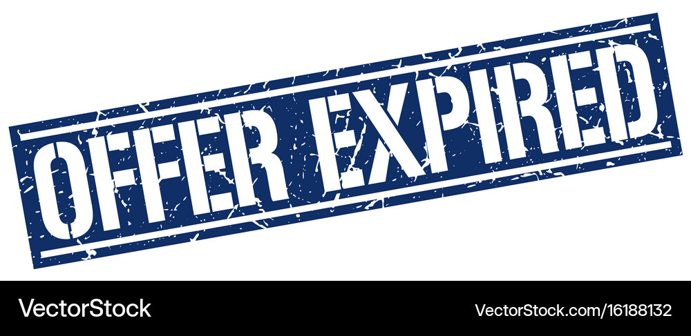 Offer expired square grunge stamp Royalty Free Vector Image