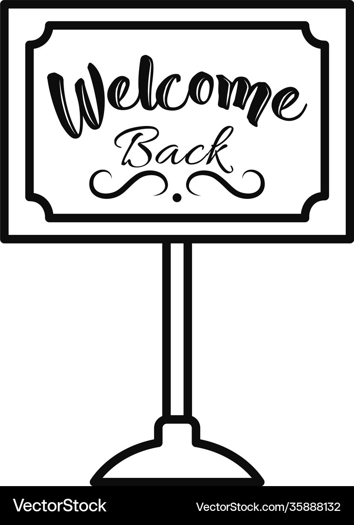 Restaurant welcome back sign icon line style Vector Image