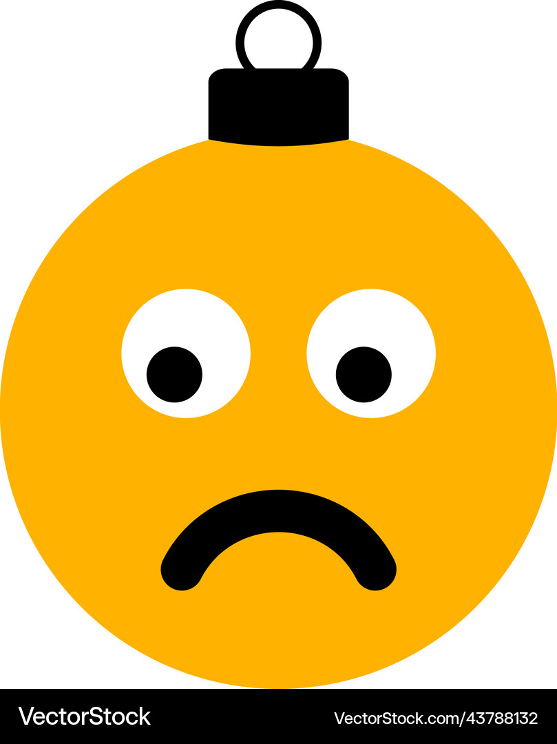 Sad Christmas Emoji Ball Royalty Free Vector Image