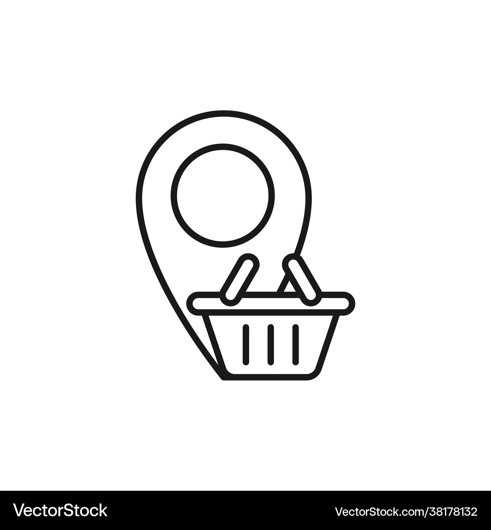 Shopping cart with location icon design Royalty Free Vector