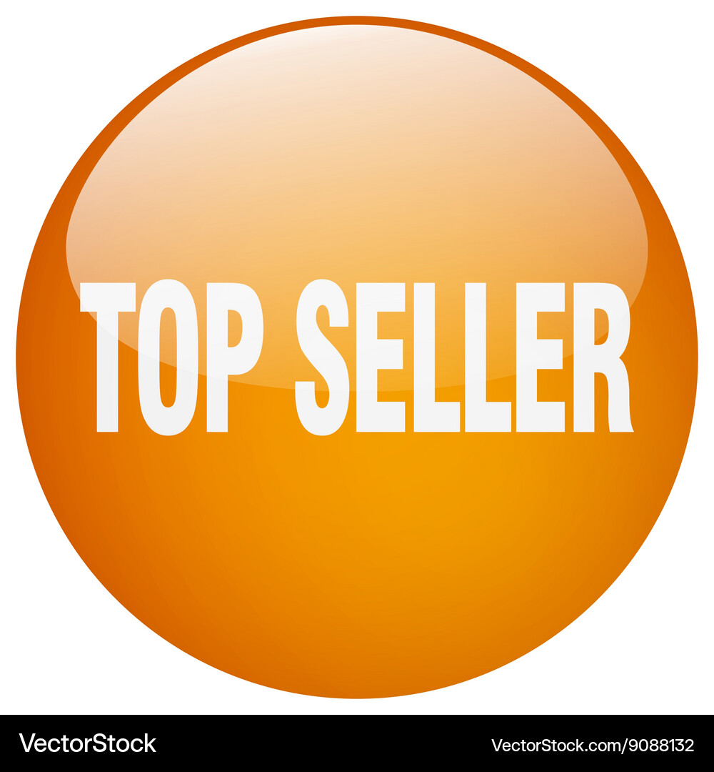Top seller orange round gel isolated push button Vector Image
