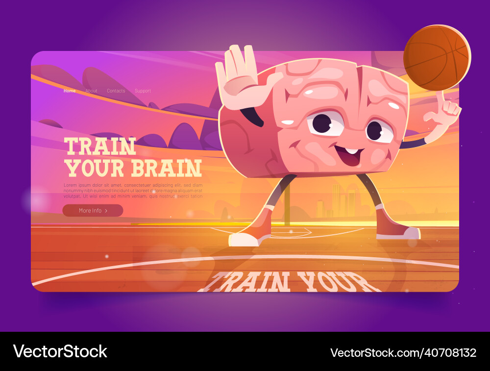 Train your brain banner with basketball player Vector Image