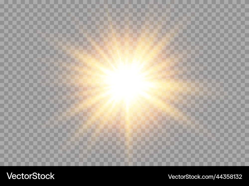 Transparent golden sunlight special lens Vector Image