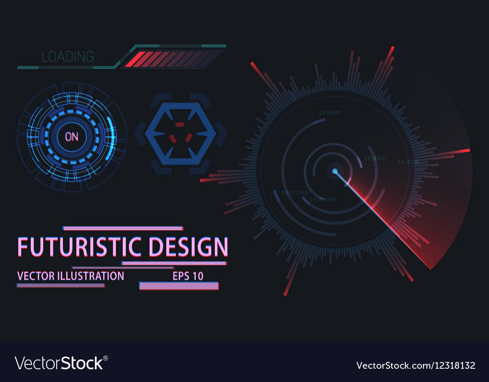 Web or game user interface futuristic elements Vector Image