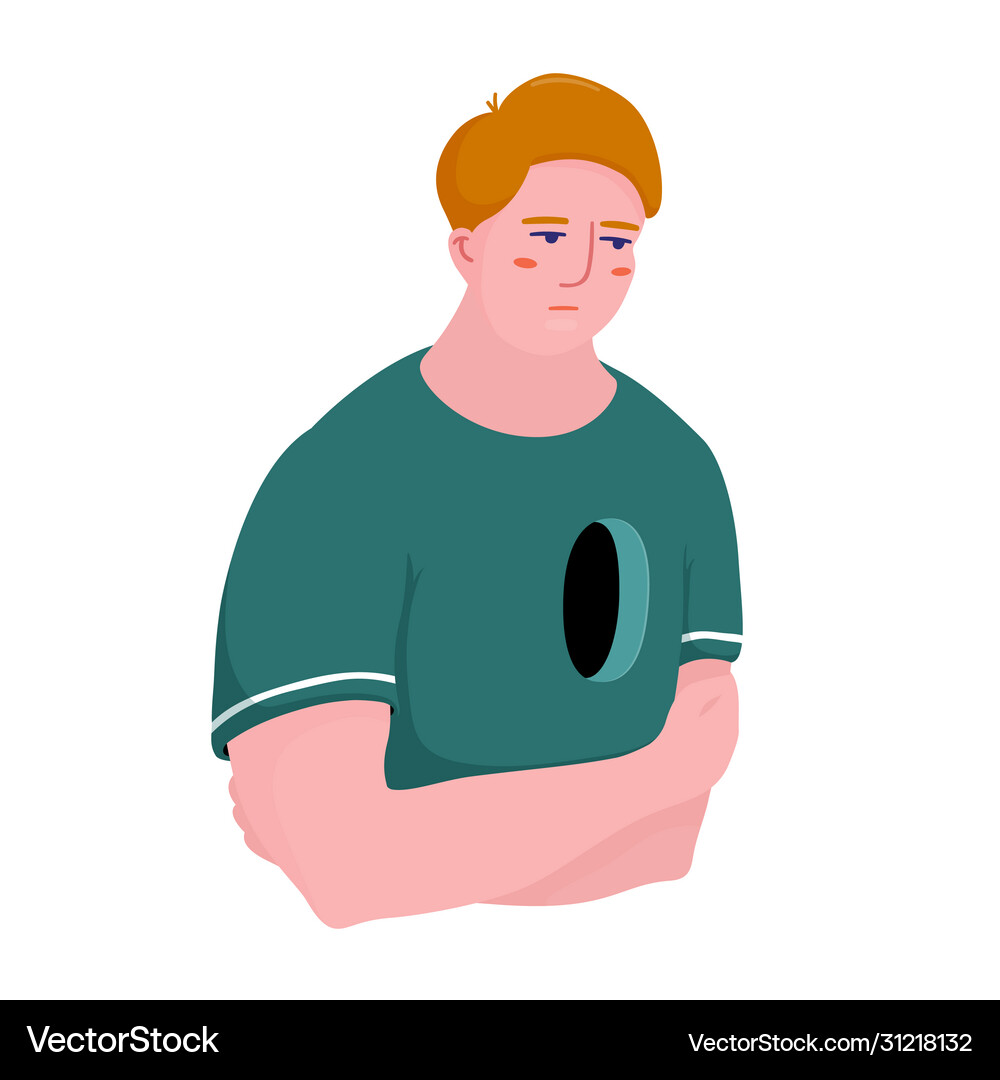 Young man suffering from psychological trauma Vector Image