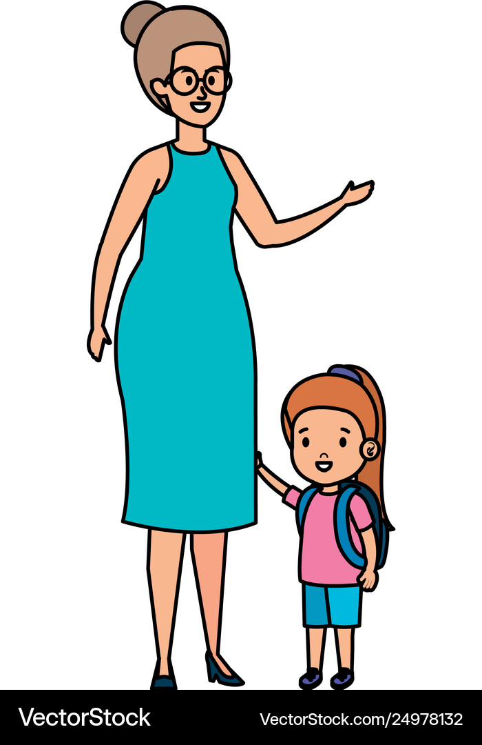 Young mother with little daughter Royalty Free Vector Image