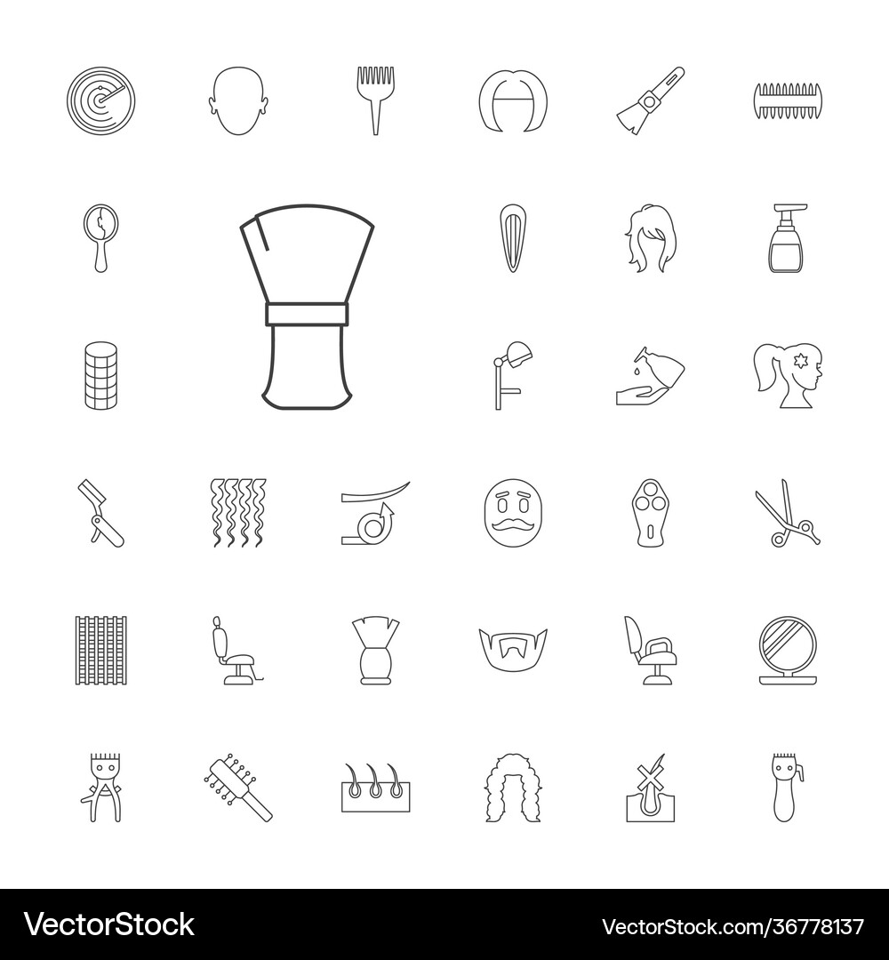 33 hair icons Royalty Free Vector Image - VectorStock