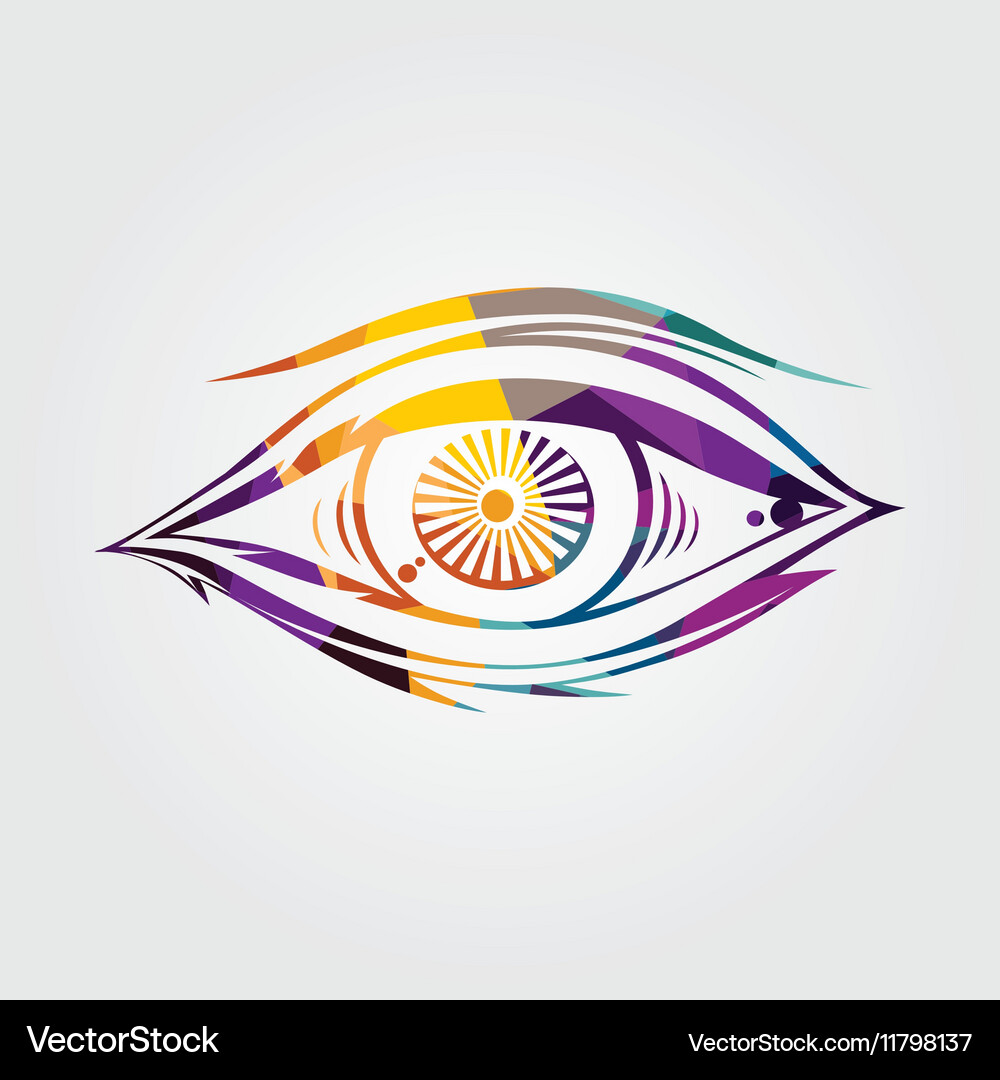 Abstract colorful triangle geometrical eye Vector Image