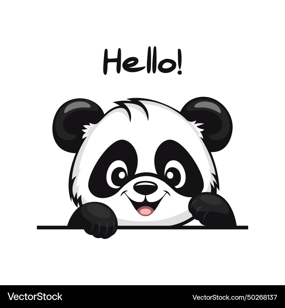 Charming cartoon panda waving his hand Royalty Free Vector