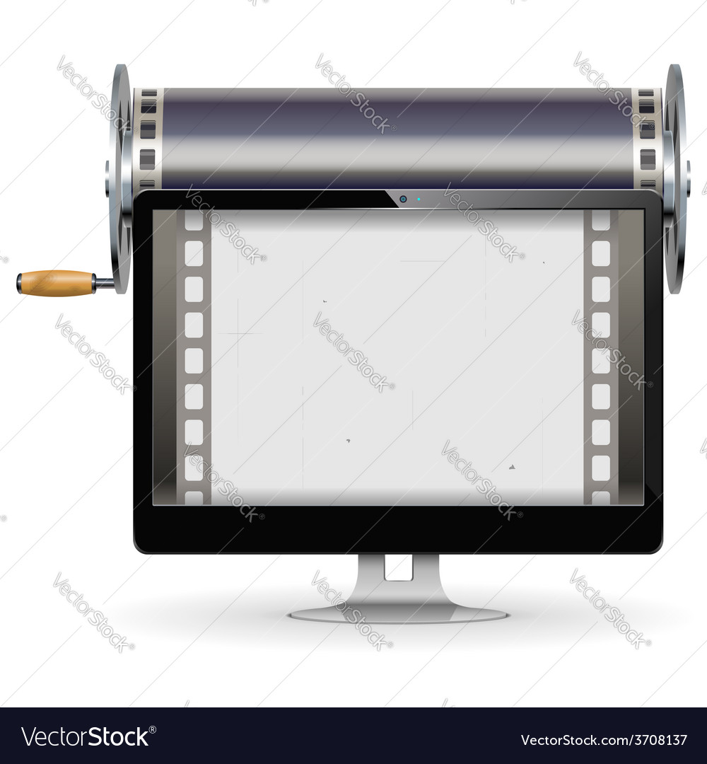 Computer cinema concept Royalty Free Vector Image