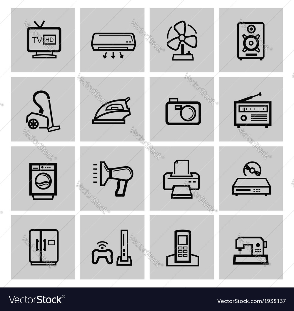 Electronics icon set Royalty Free Vector Image