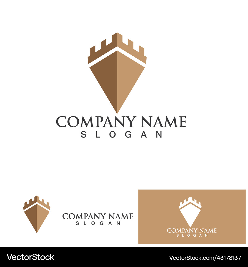 Fortress logo and symbol Royalty Free Vector Image