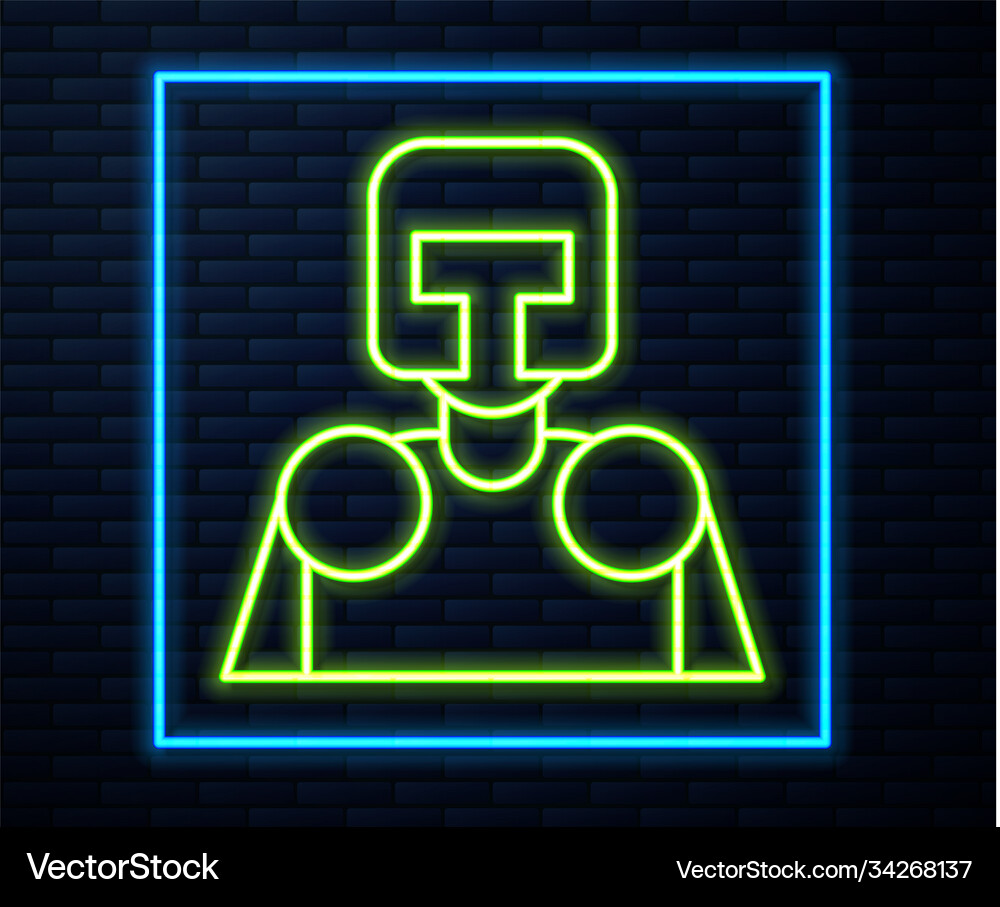 Glowing neon line medieval knight icon isolated Vector Image