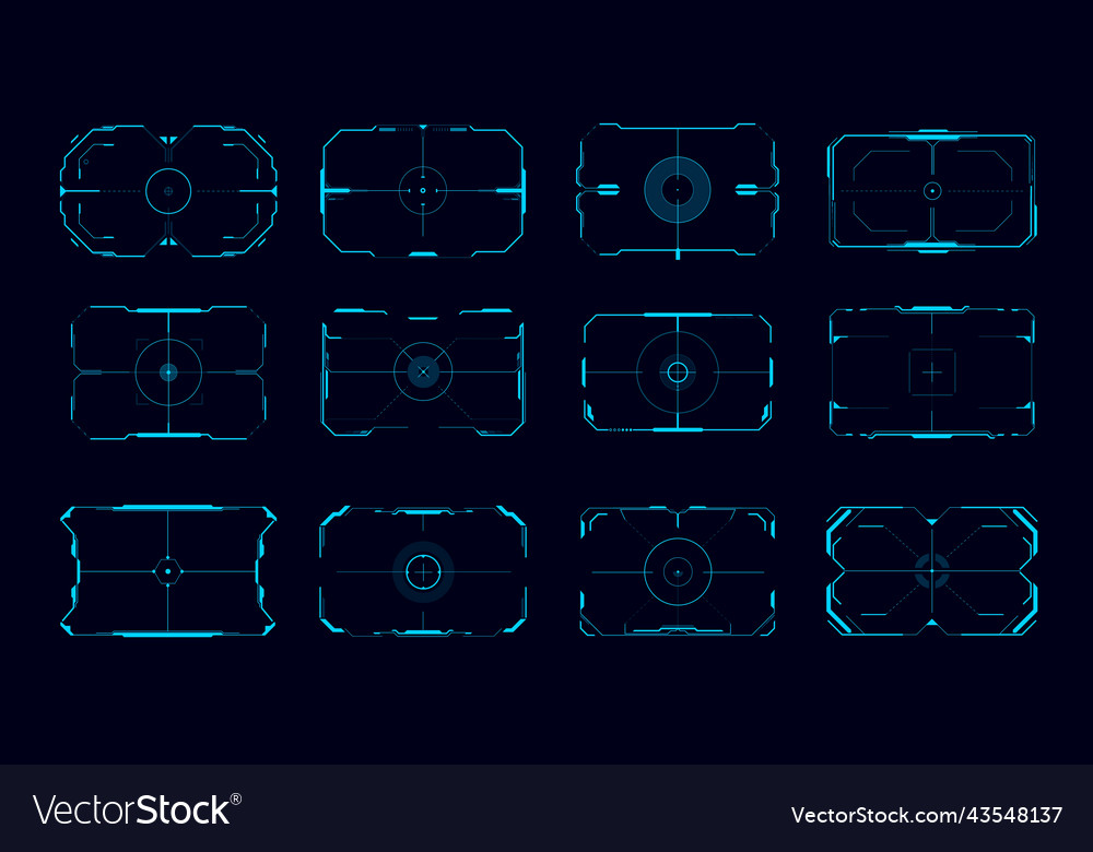 Hud aim control frames ui or game interface Vector Image