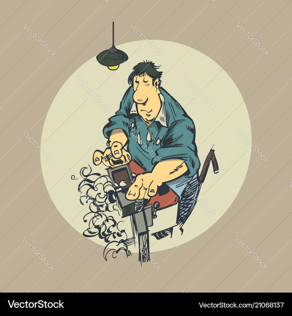 In cartoon style woodworker Royalty Free Vector Image