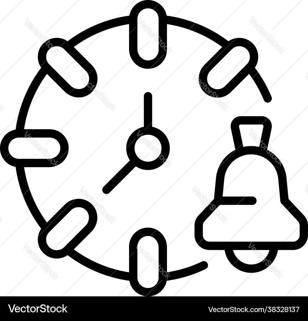 Late work hours alarm icon outline style Vector Image