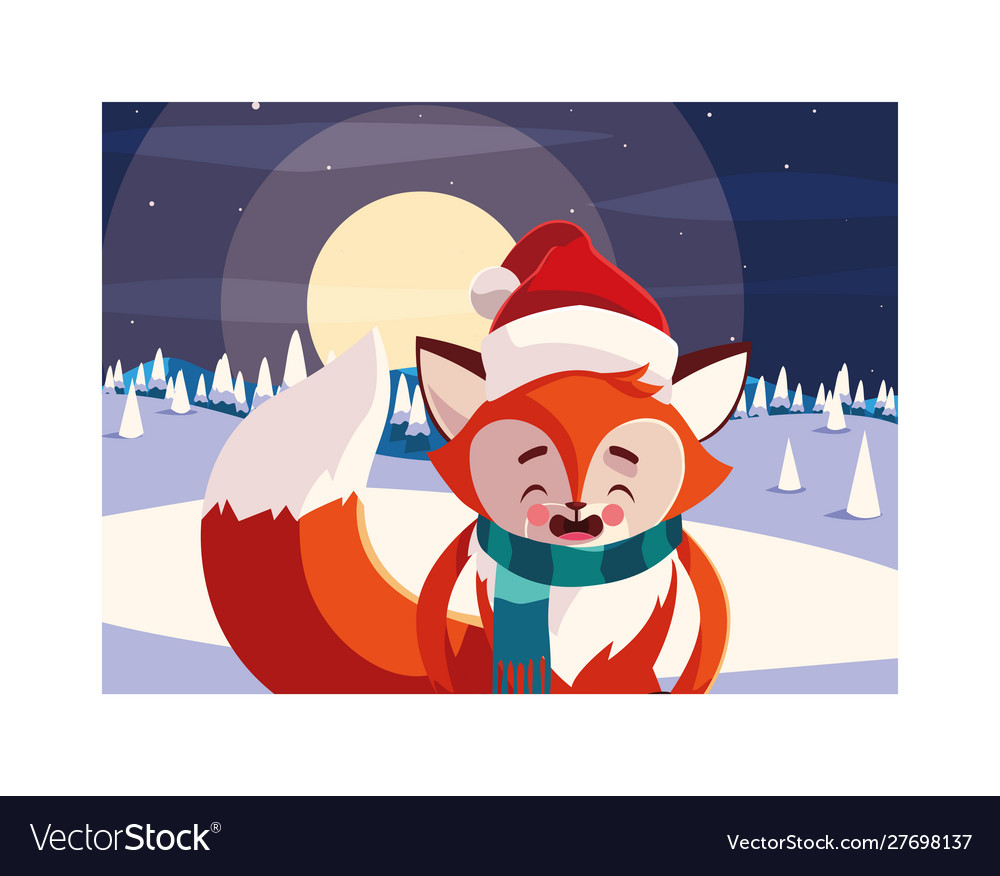 Merry christmas fox design Royalty Free Vector Image