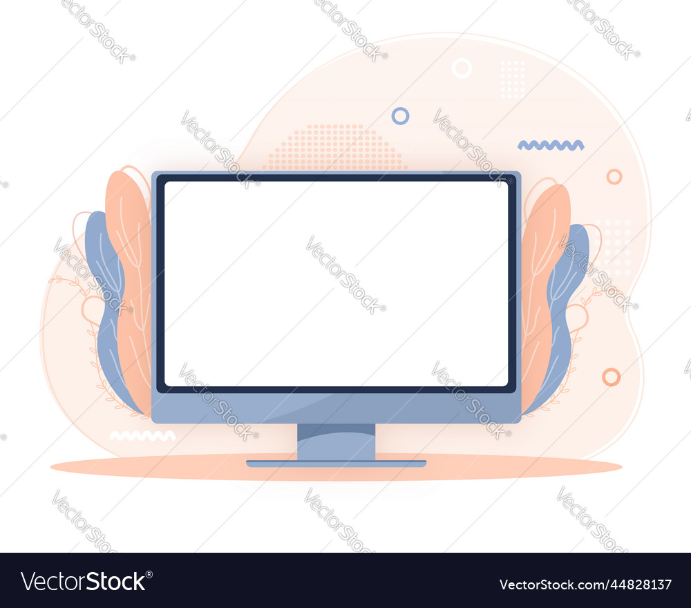 Mock up desktop computer screen device mockup Vector Image Mock up desktop computer screen device mockup Vector Image