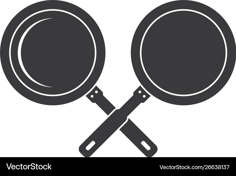 Pan logo icon cooking and kithen Royalty Free Vector Image