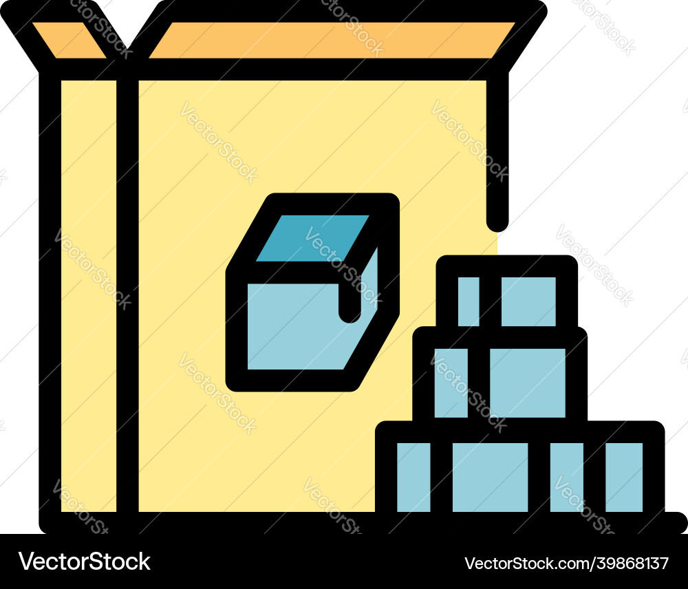 Sugar box icon color outline Royalty Free Vector Image
