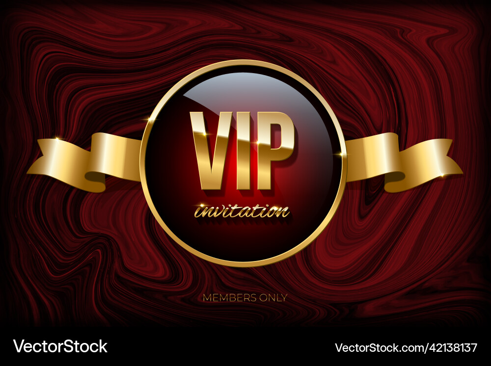 Vip invitation design template golden Royalty Free Vector