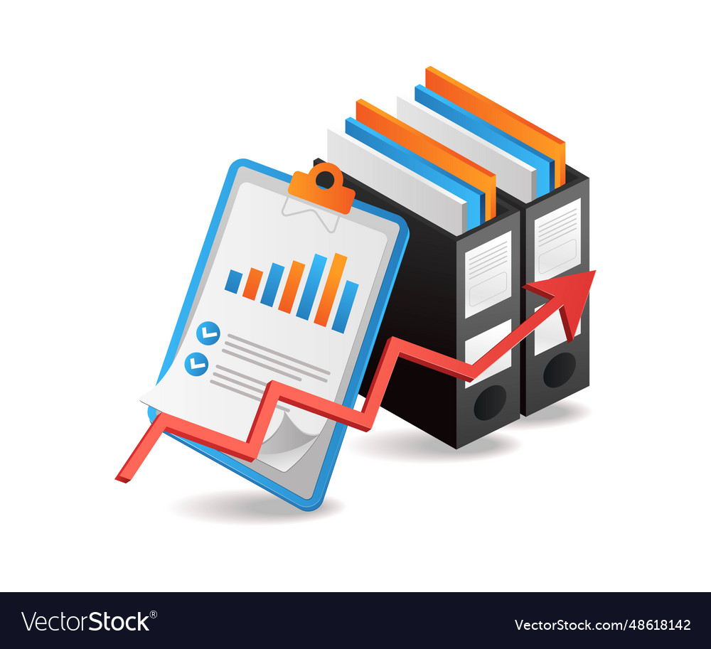 Administrative file data analysis Royalty Free Vector Image