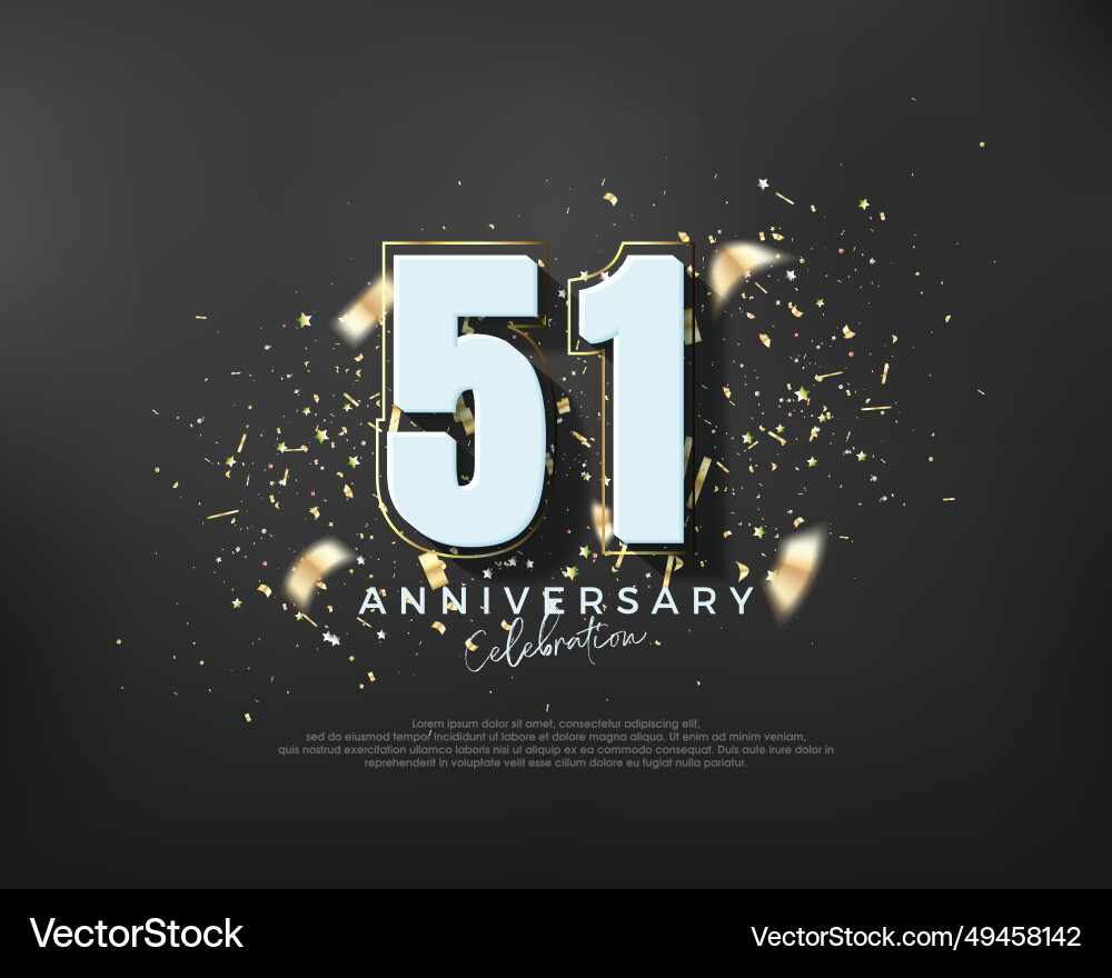 Bold number 51st premium design for 51st Vector Image
