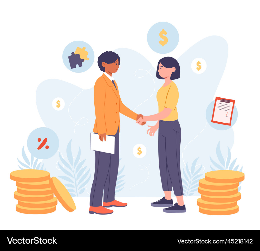 Business Partnership Handshake Royalty Free Vector Image