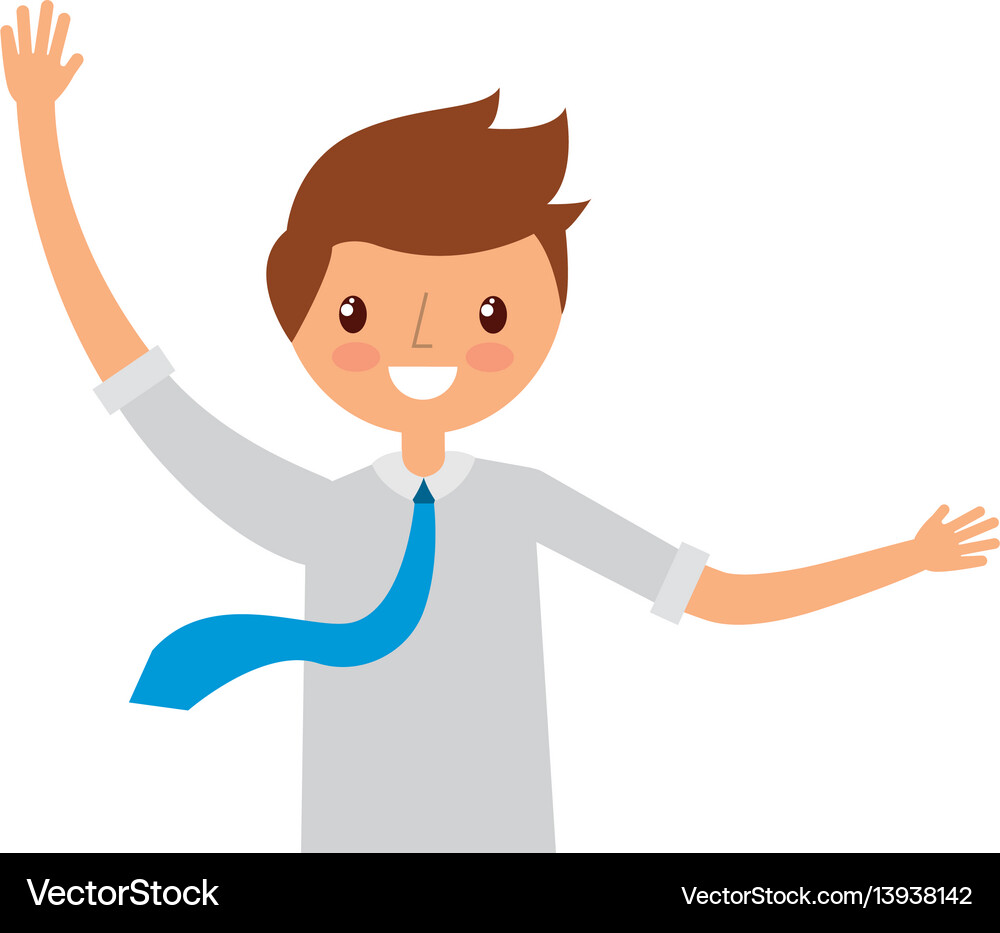 Businessman celebrating avatar character Vector Image