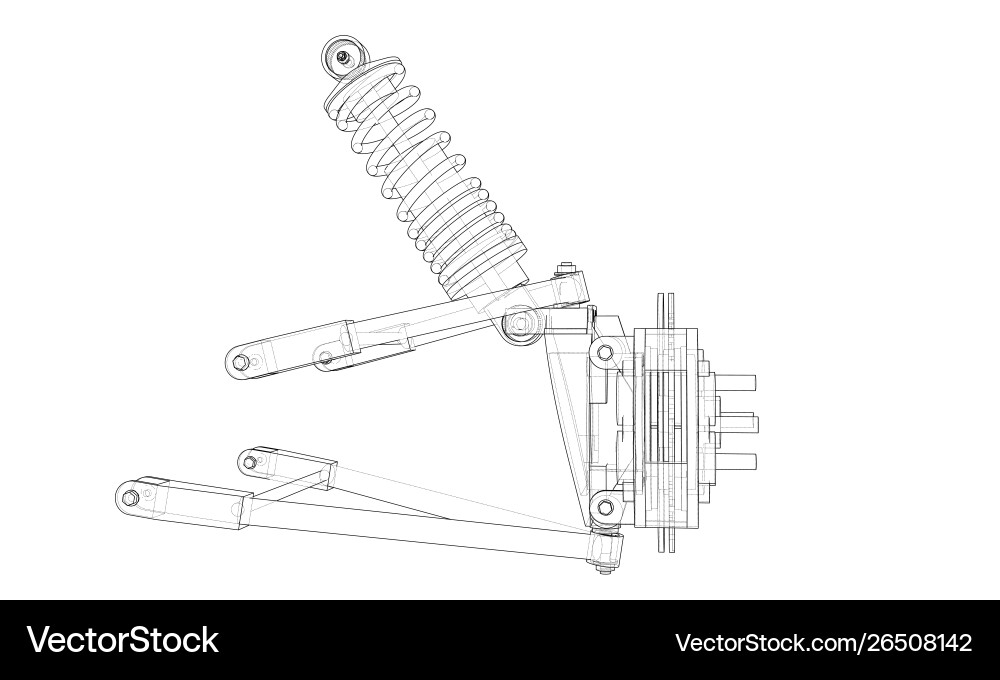 Car suspension with shock absorber Royalty Free Vector Image