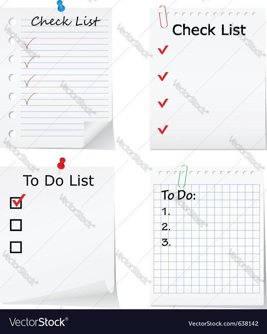 Check list and to do list Royalty Free Vector Image