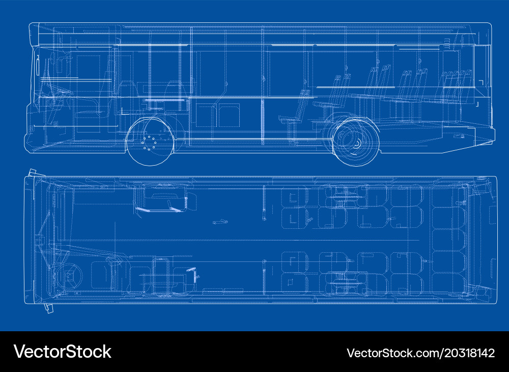 Concept city bus rendering of 3d Royalty Free Vector Image