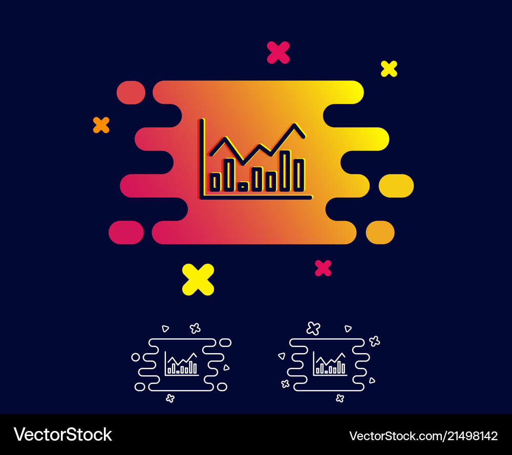 Financial chart line icon finance graph Royalty Free Vector
