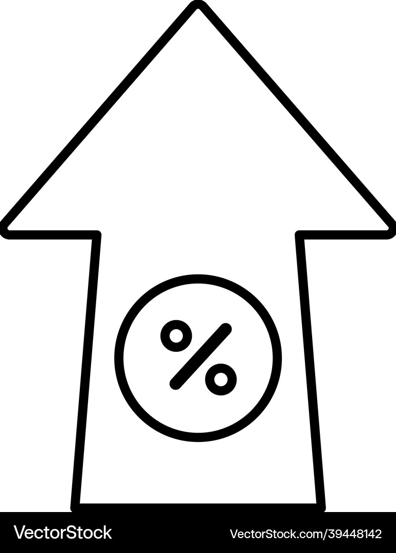 High interest rate line icon outline Royalty Free Vector