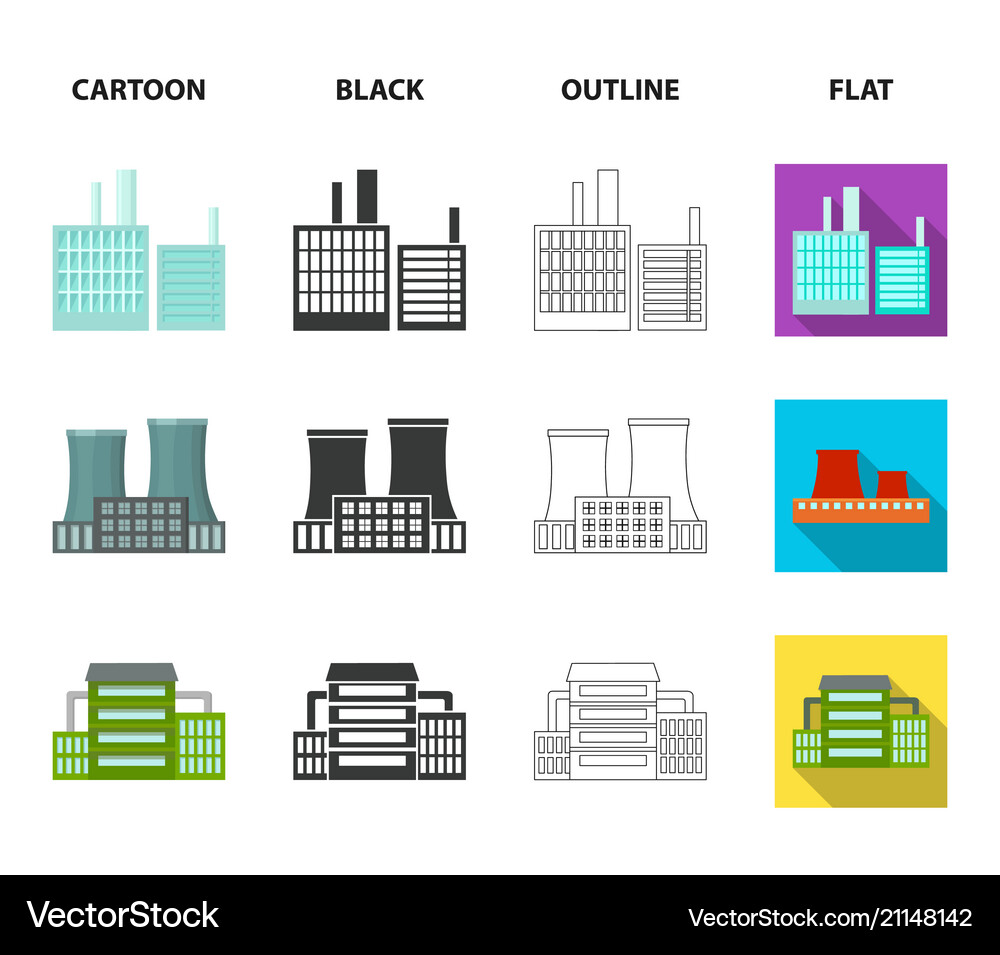 Industry productionfactory set collection icons Vector Image