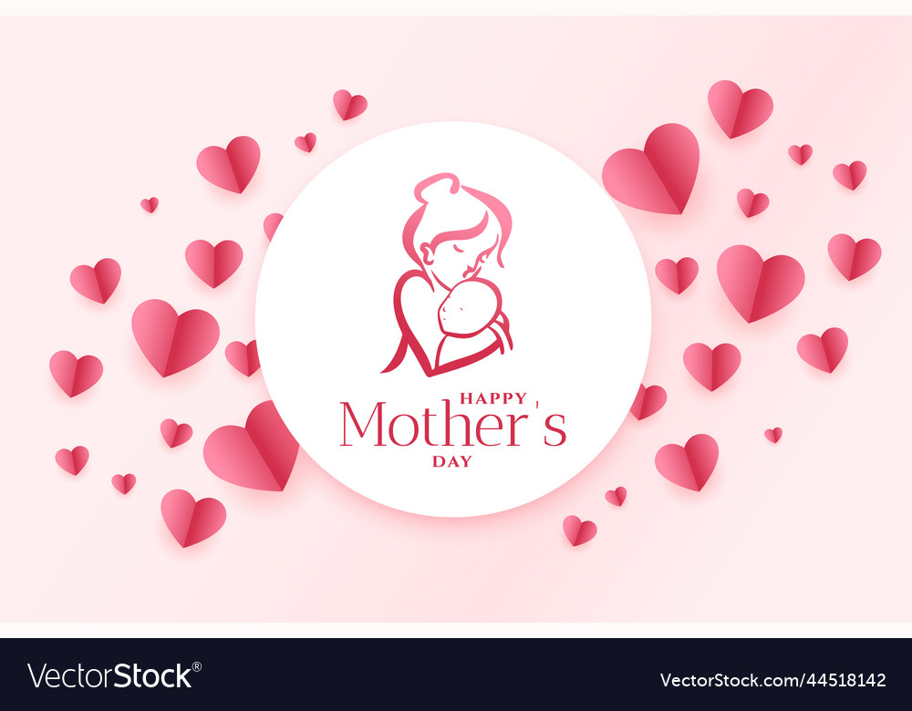 Mom and child love relation mothers day greeting Vector Image
