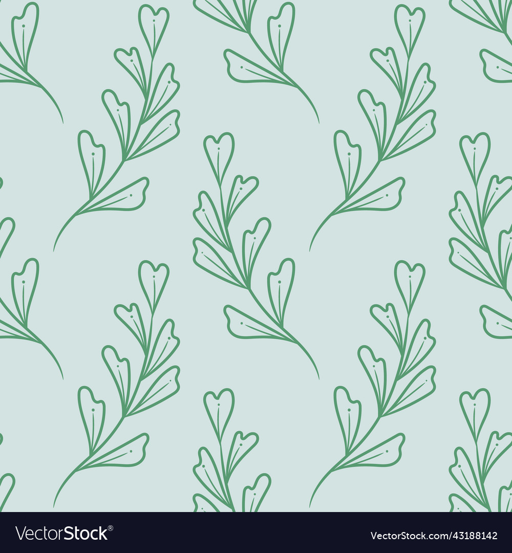 Natural pattern with hand drawn leaf elements Vector Image